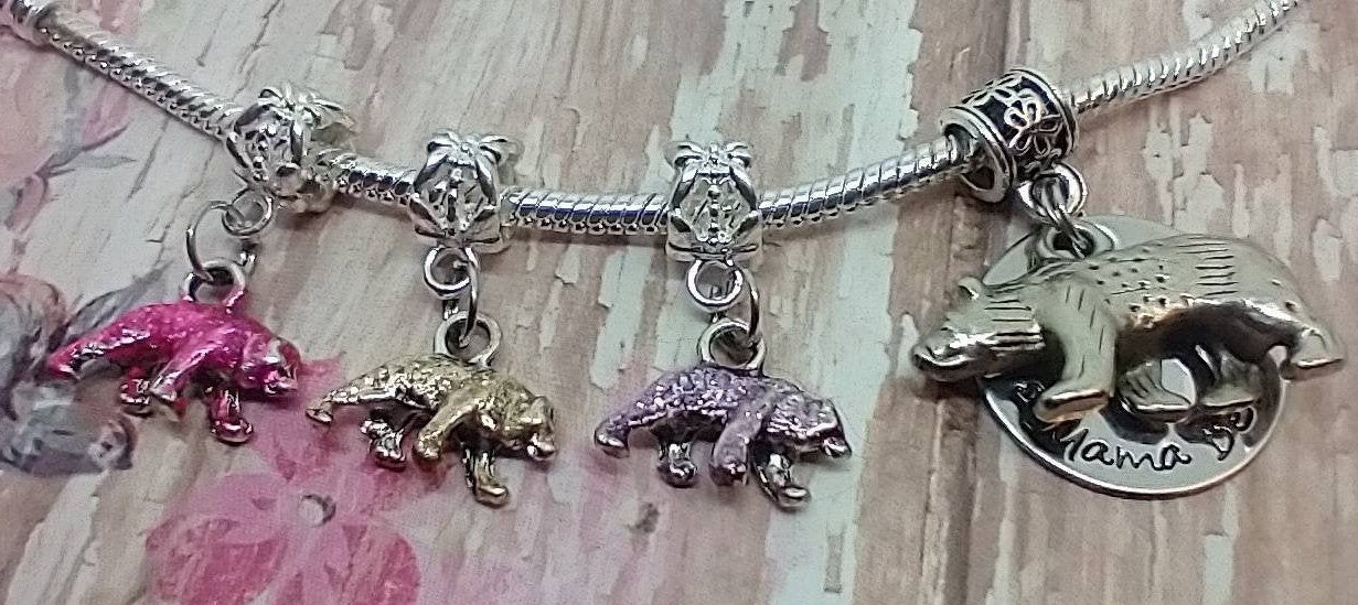 Mama Bear Birthstone Baby Bear Cubs Charms Birthstone Bear - Etsy