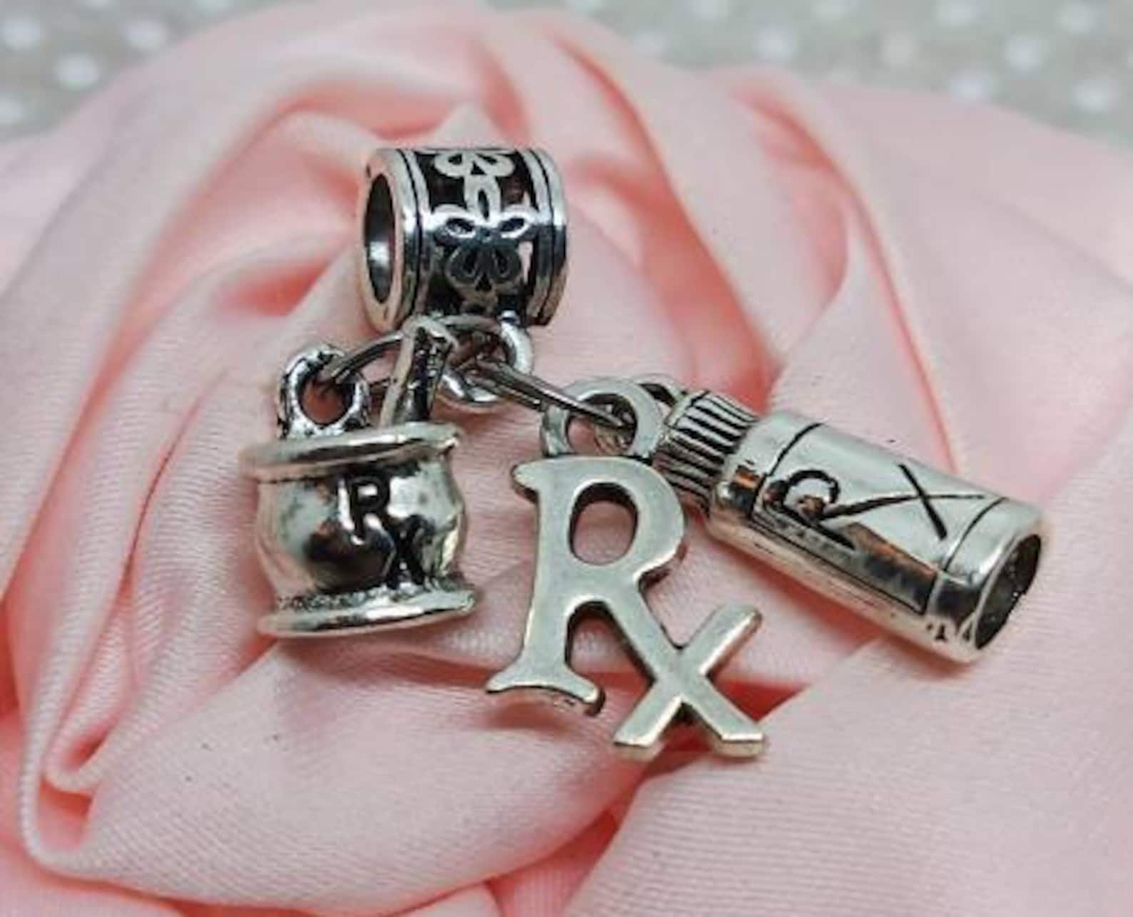 Pharmacist Charms, Mortar and Pestle, RX, Pills, Bottle of Meds, Charms ...