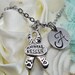 Animal Rescue Paw Print Ribbon Initial Charm Necklace, Animal Paw Print ...