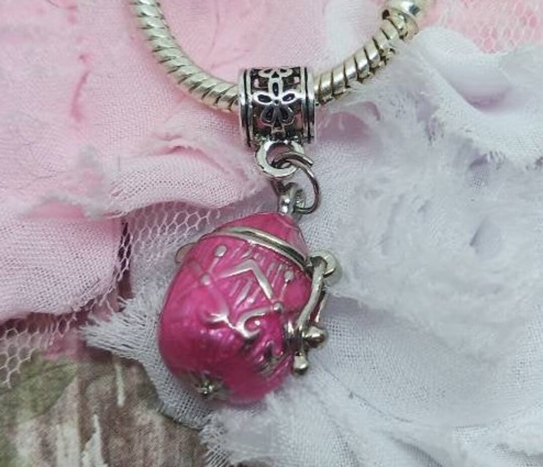 Pink Locket Prayer Box, Enameled Open Locket for Snake Chain Style ...