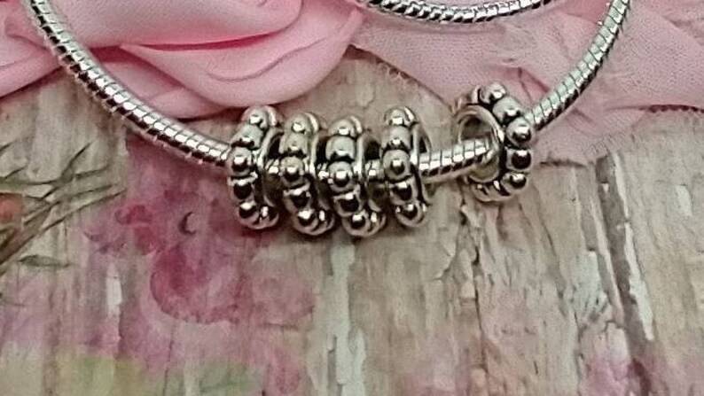 6 Large Hole Silver Spacers Beads Spacers for Pandora Style | Etsy