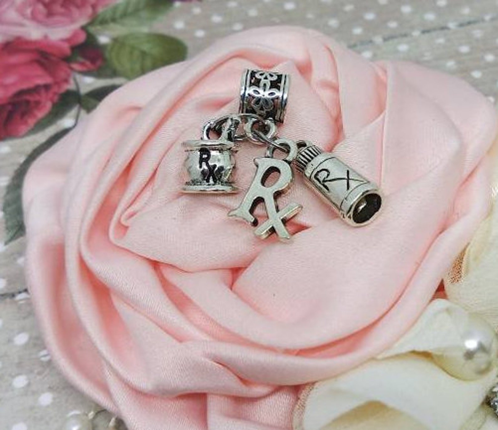Pharmacist Charms, Mortar and Pestle, RX, Pills, Bottle of Meds, Charms ...