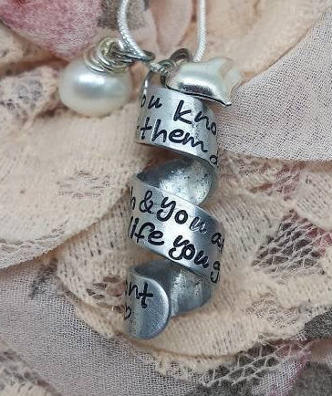 Hidden Message Necklace, Secret Message, Scroll Necklace, Inspirational ...