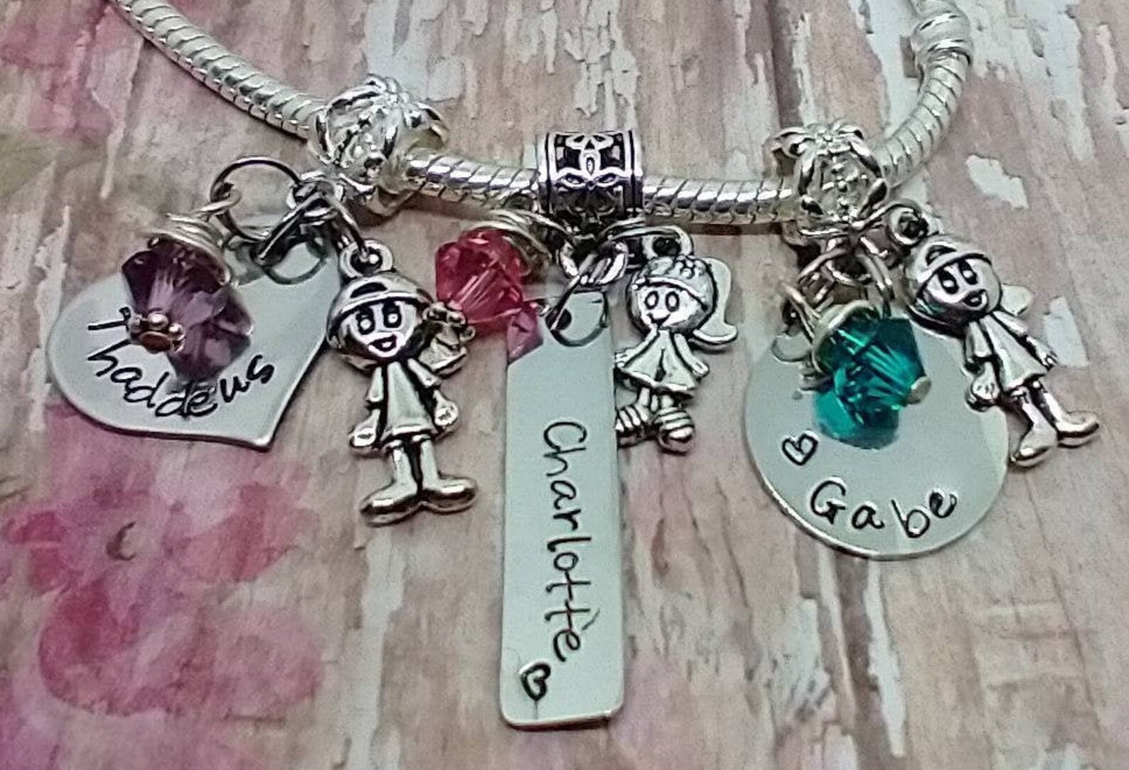 Mothers Kids Birthstone Charms Birthstone Children Charms - Etsy