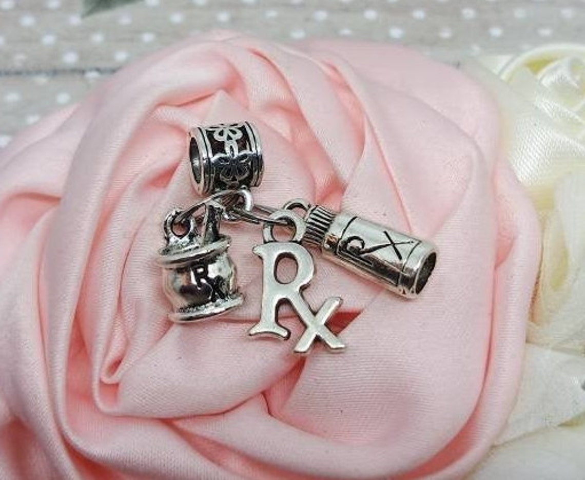 Pharmacist Charms, Mortar and Pestle, RX, Pills, Bottle of Meds, Charms ...