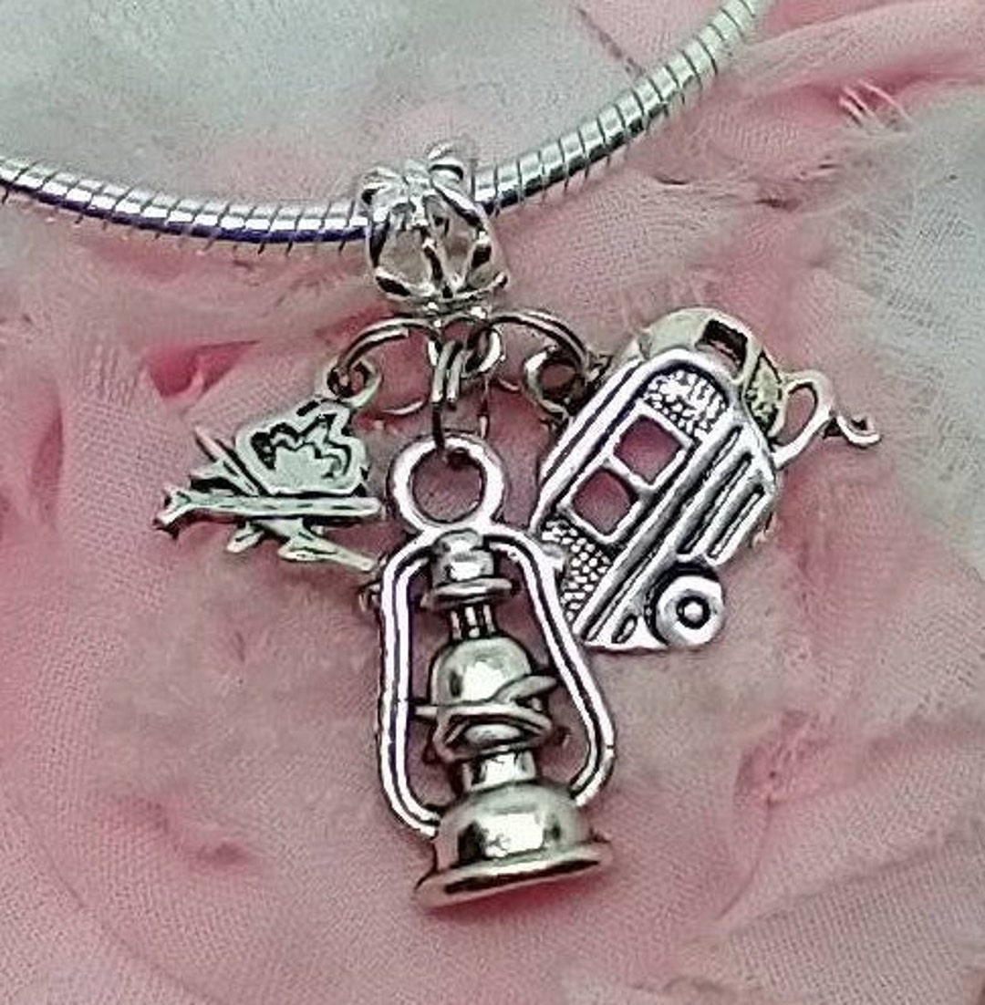 Camping Trailer, Lantern Camp Fire Charms, Fits European Charm ...