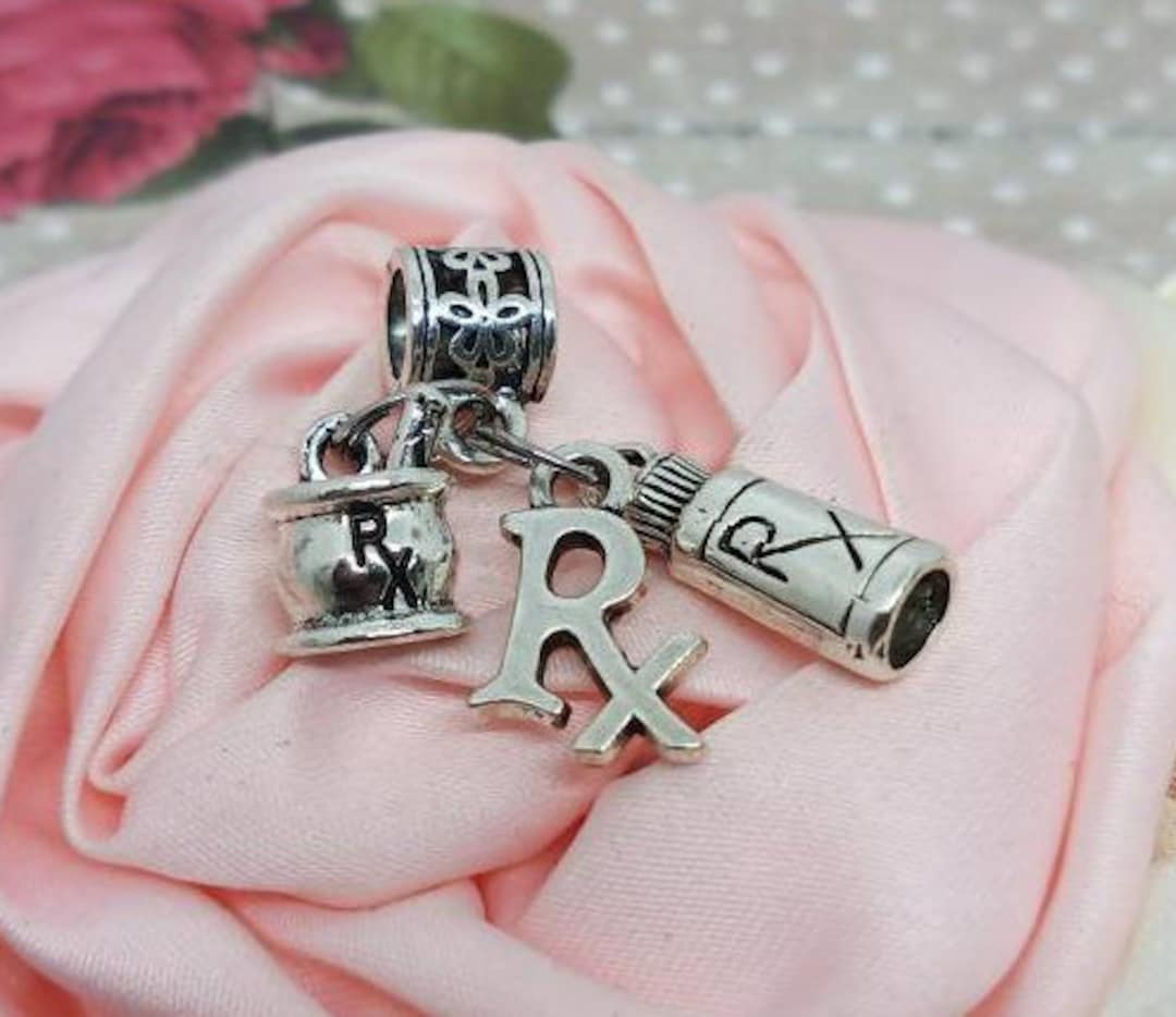 Pharmacist Charms, Mortar and Pestle, RX, Pills, Bottle of Meds, Charms ...