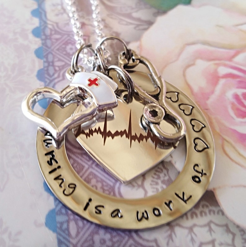 Nurse, Nursing is a Work of Heart, Nursing Charms, Stethoscope, Nurses ...