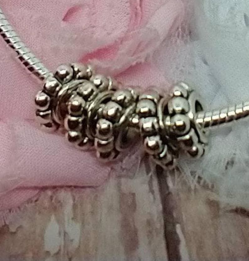6 Large Hole Silver Spacers Beads Spacers for European Style - Etsy