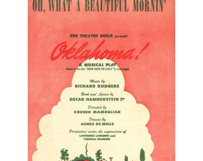 Oh, What A Beautiful Mornin' 1943 Sheet Music Piano Oklahoma ...