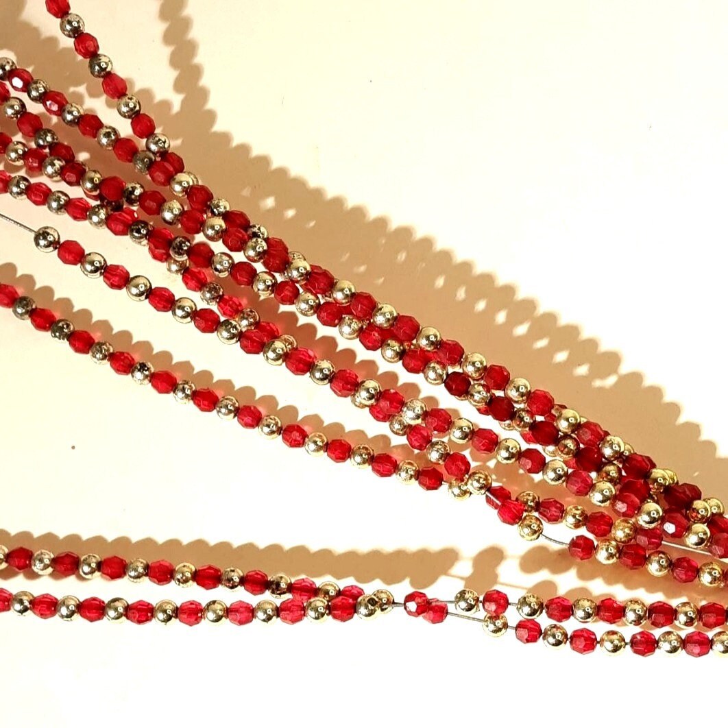 20" Red Crystal Spray Pick Bead Stems Xmas Winter Holidays Vintage - Etsy