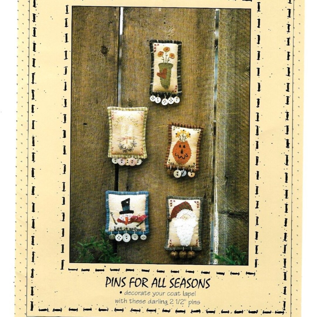 Country Stitches Pattern Collection #267 Pins for All Seasons Applique ...