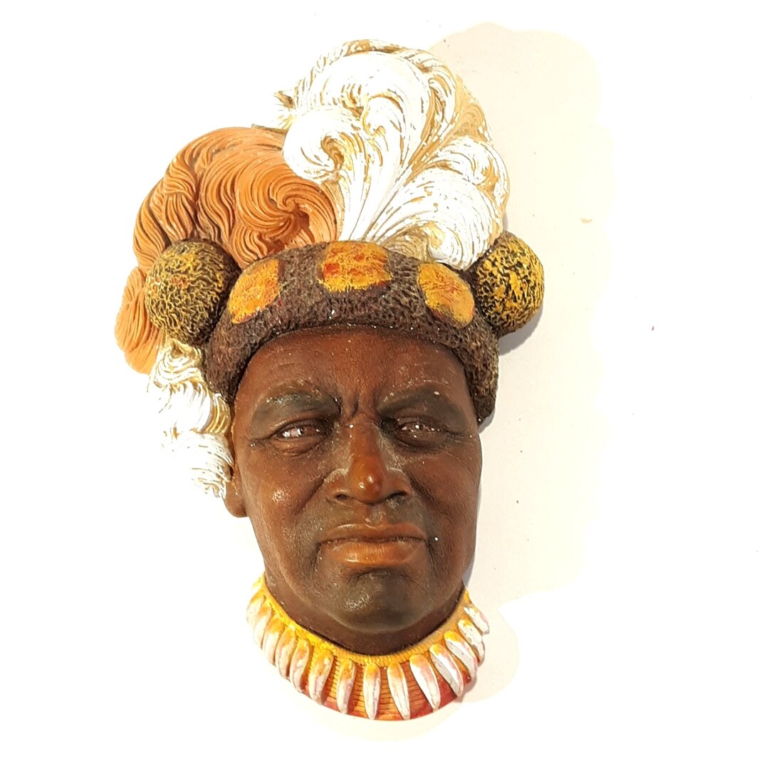 Bossons Chaka Zulu Warrior King Chalkware Africa Vintage 60s - Etsy