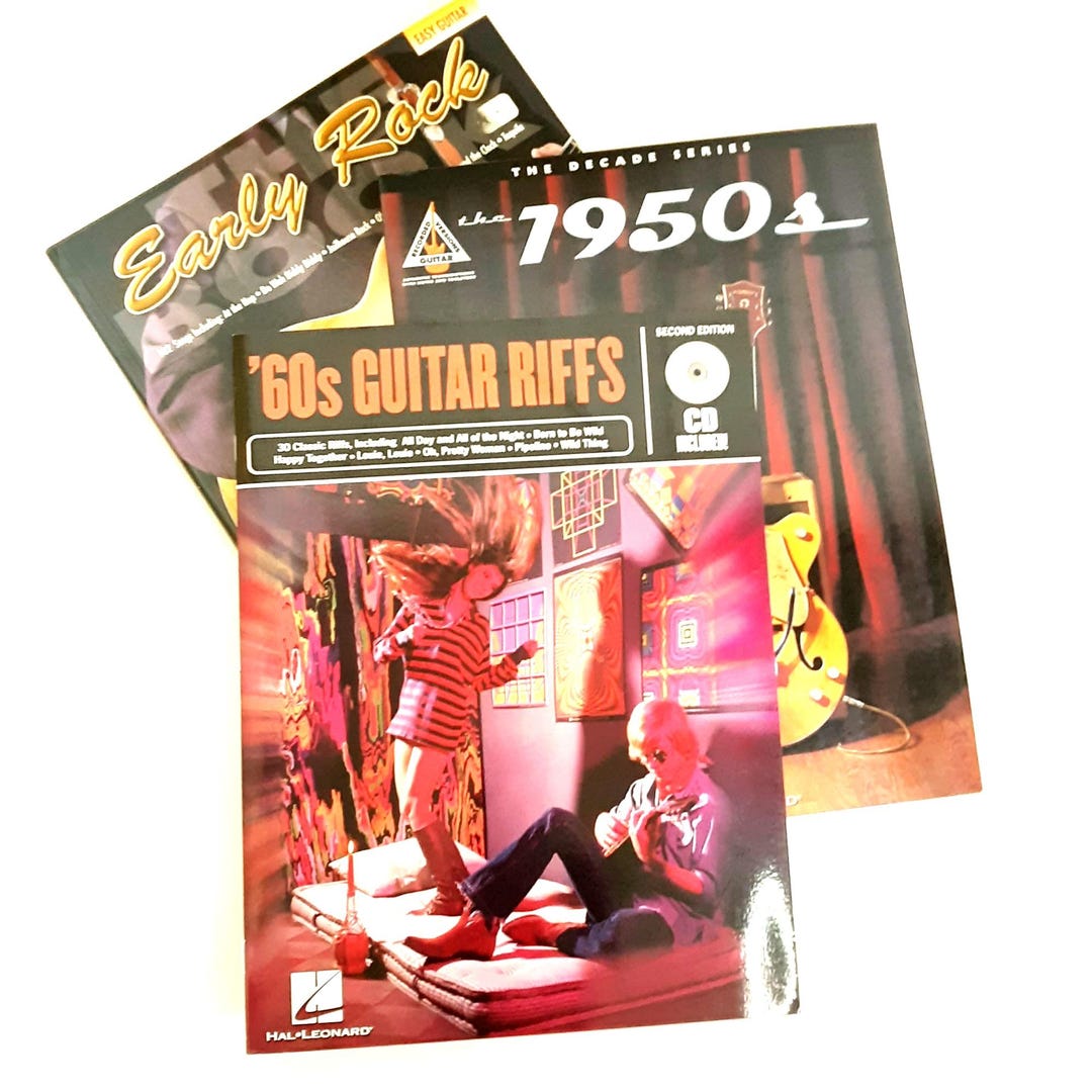 The Decade Series: the 1950's, '60s Guitar Riffs, Early Rock Hal Leonard 12" X 9" Songbook - Etsy