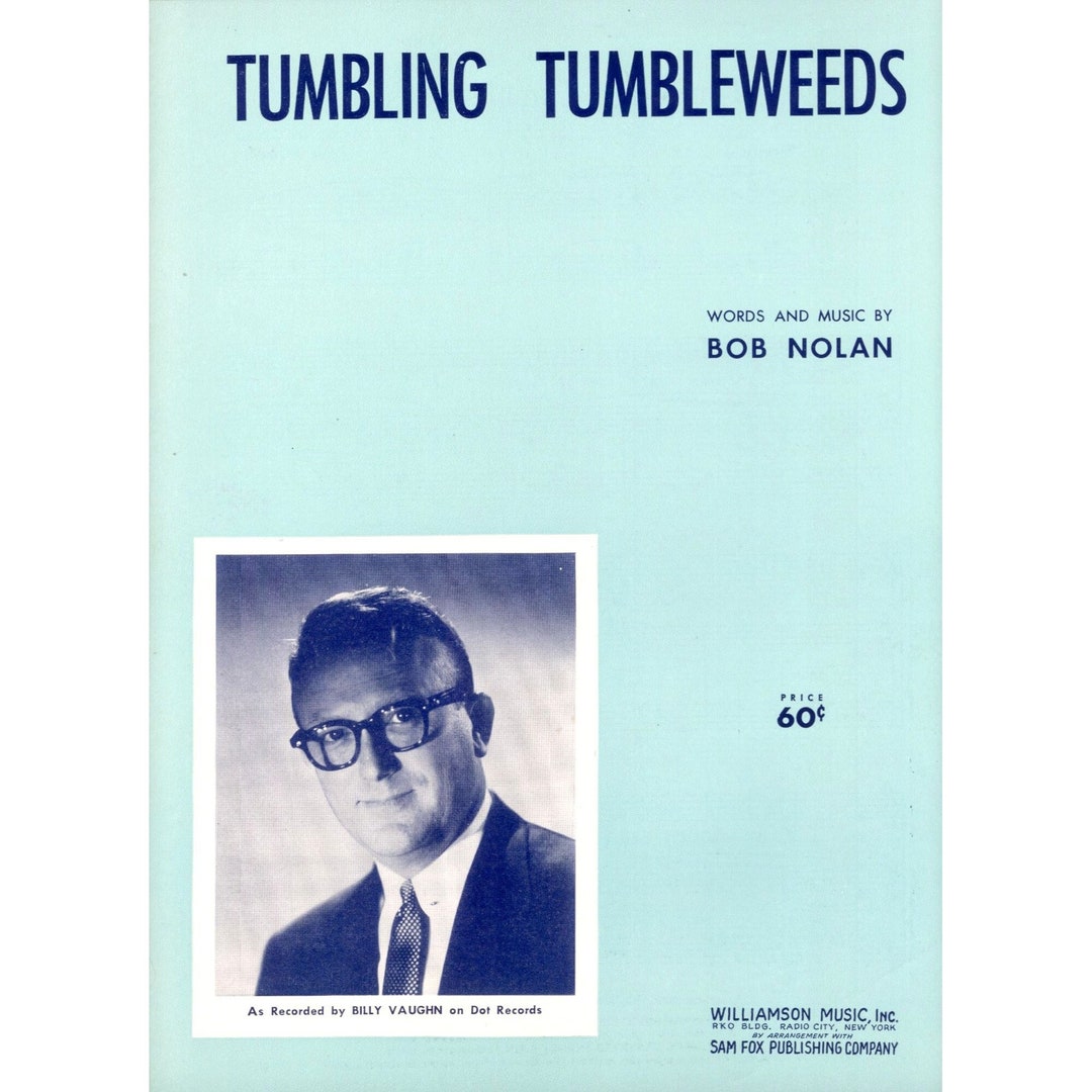 1934 Tumbling Tumbleweeds Piano Sheet Music Billy Vaughn Inset - Etsy