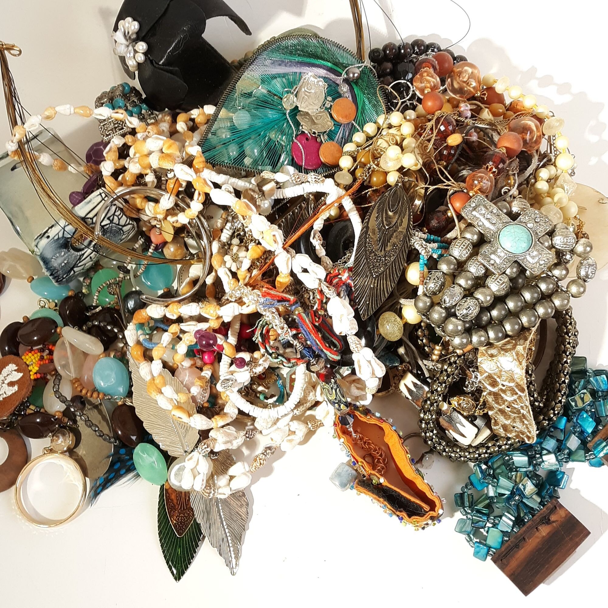 4 LBS Stone Crystal Glass Shell Pearl Beads Jewelry Lot Resell ...