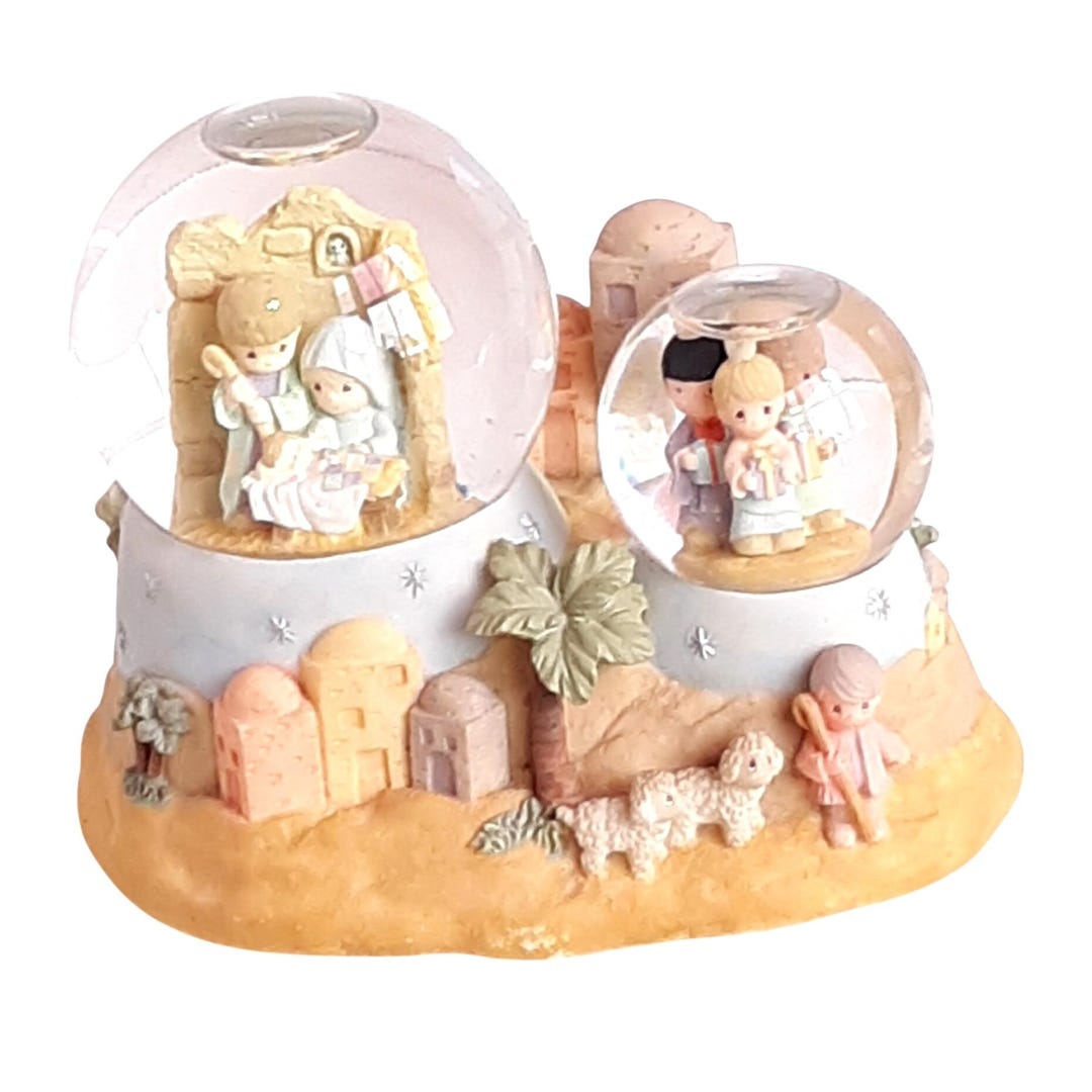 Enesco Nativity-themed Double Musical Snow Globe Away in the Manger ...