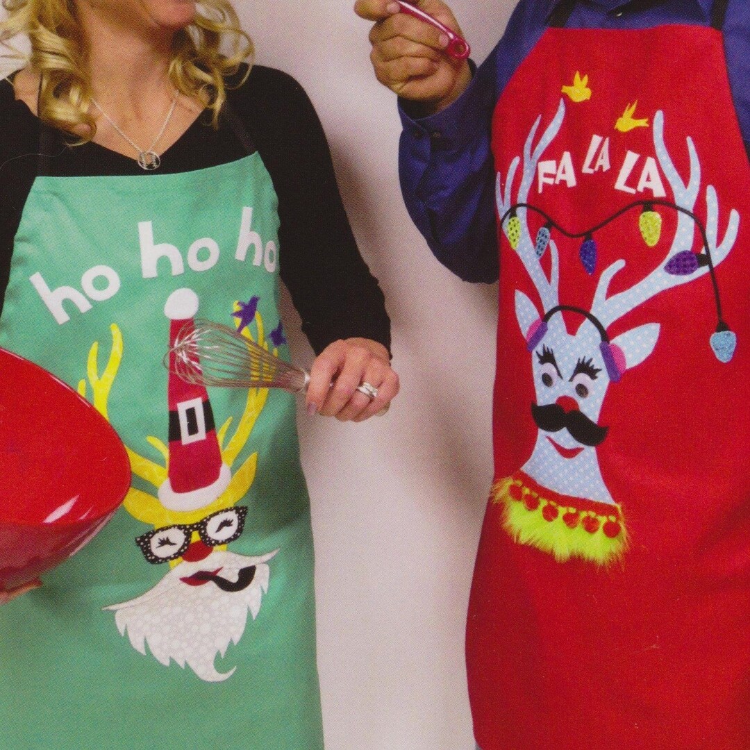 Ugly Christmas Apron Raw Edge Applique Pattern Roommates Mix & Match ...