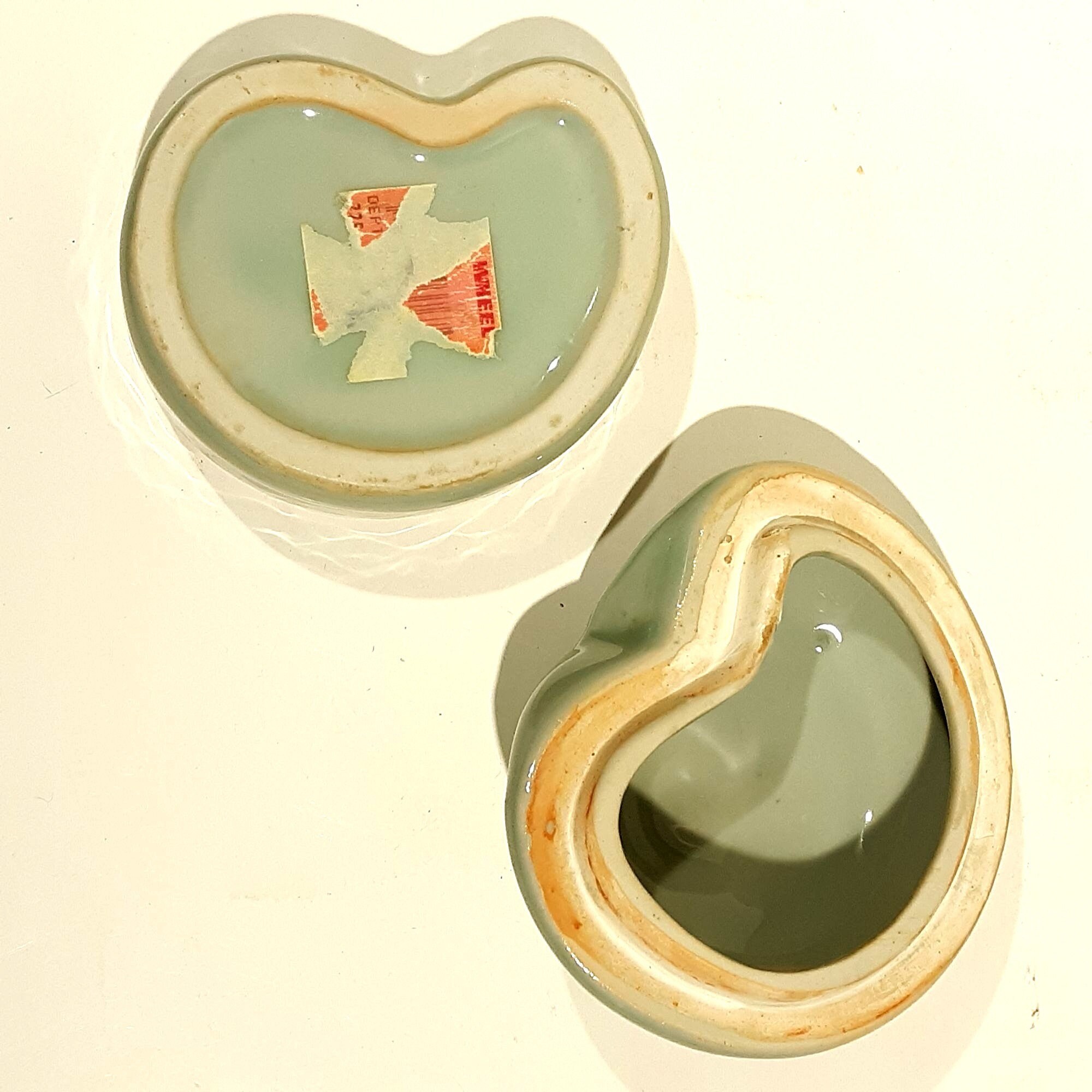 Vintage Celadon Green Ceramic Snail Hermit Crab Shell Trinket Box - Etsy