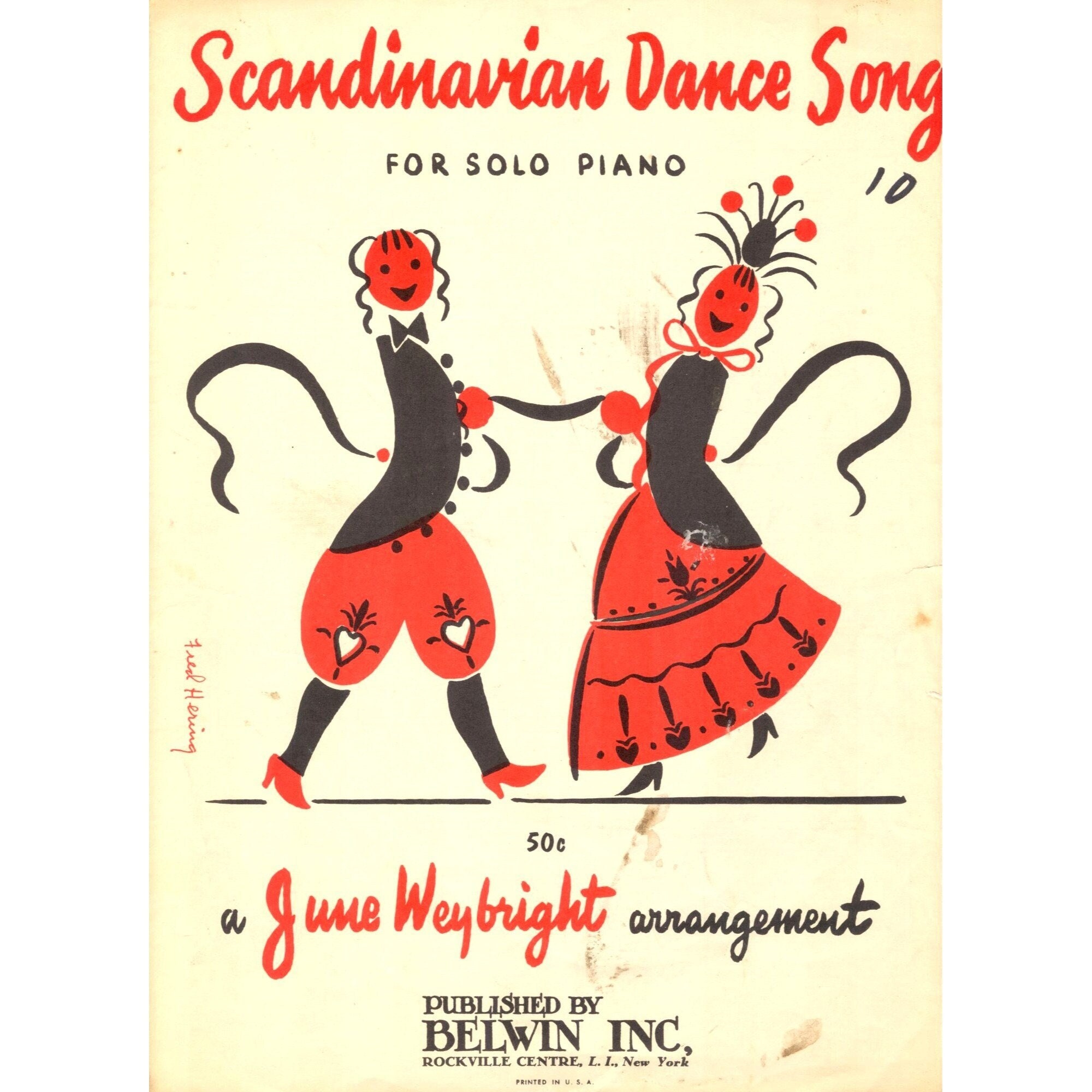1952 Scandinavian Dance Song Solo Sheet Music Weybright - Etsy