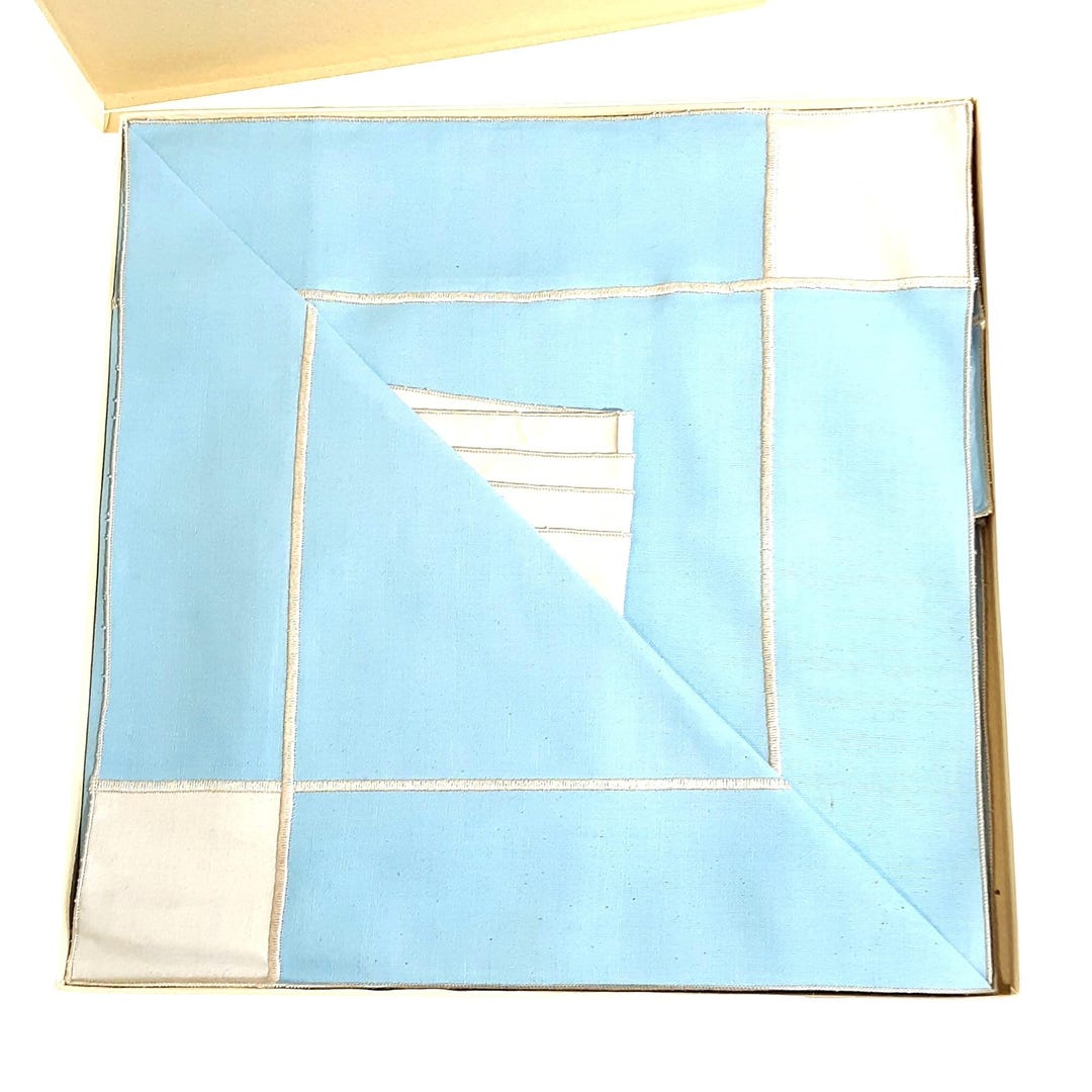 Vintage MCM Card Table Cloth 30 X 30 Napkins Hostess Set NOS - Etsy