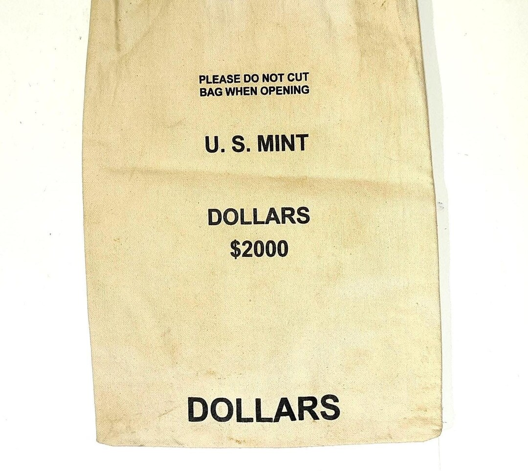 Vintage US Mint Bank Canvas Cloth Money Bag for DOLLARS 2000 Bag ONLY ...