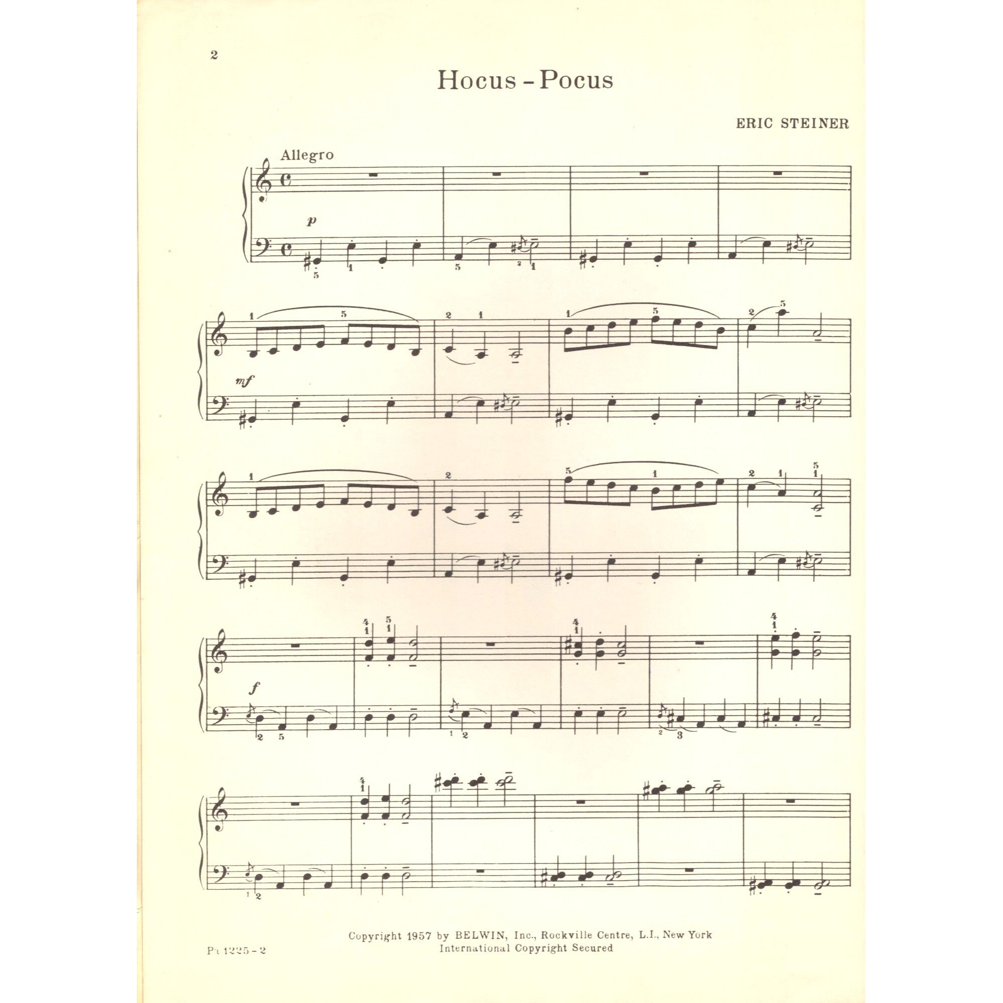 1957 Hocus Pocus Piano Solo Sheet Music Steiner - Etsy