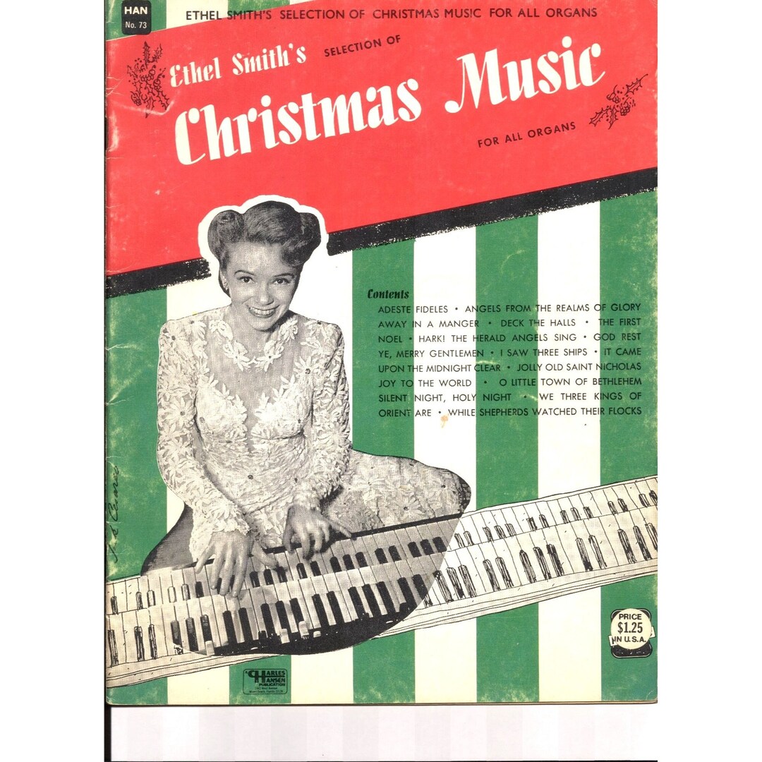 Ethel Smith's Christmas Music Book Vintage 1950 Organ Ethel Smith Inset ...