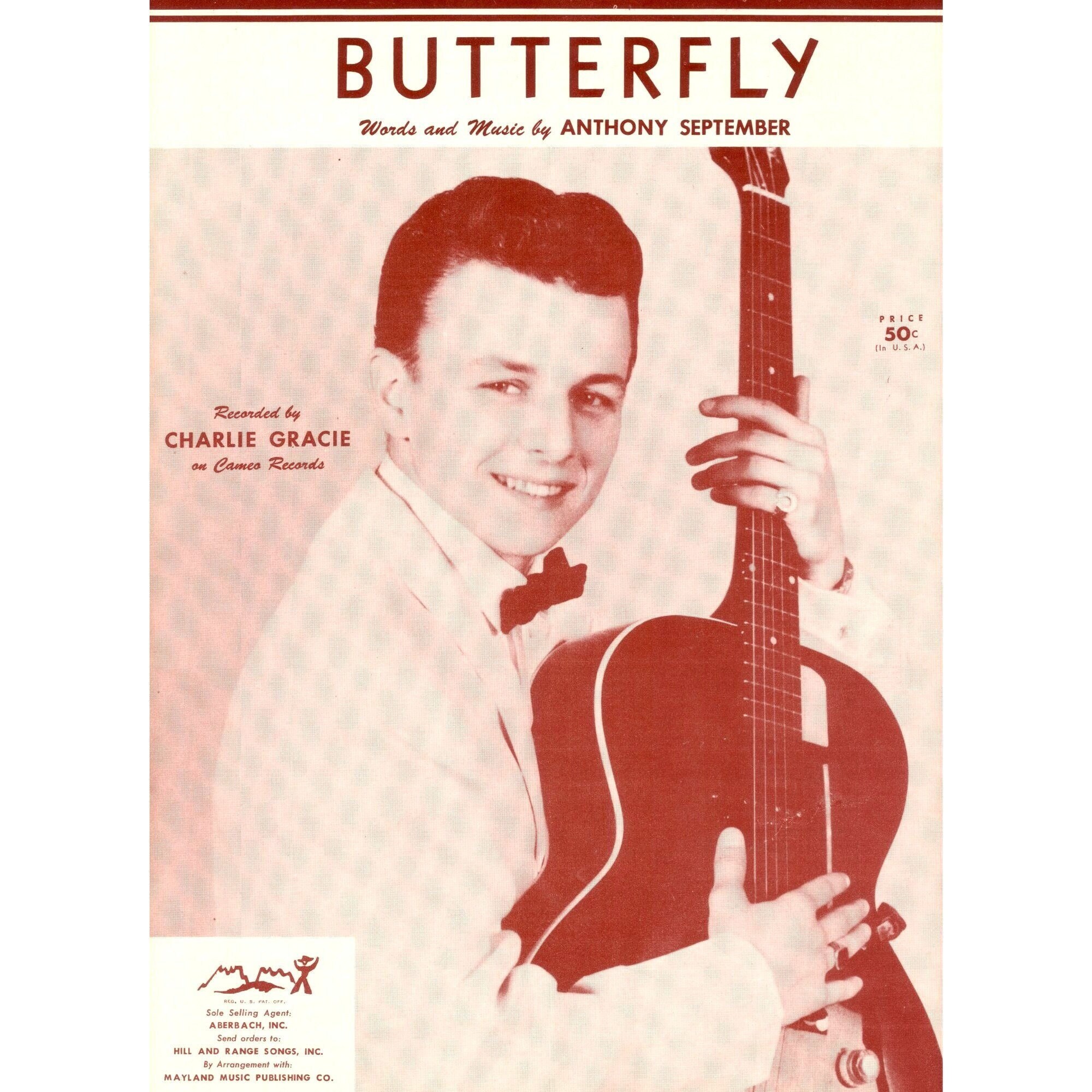 1957 Butterfly Piano Sheet Music Charlie Gracie - Etsy