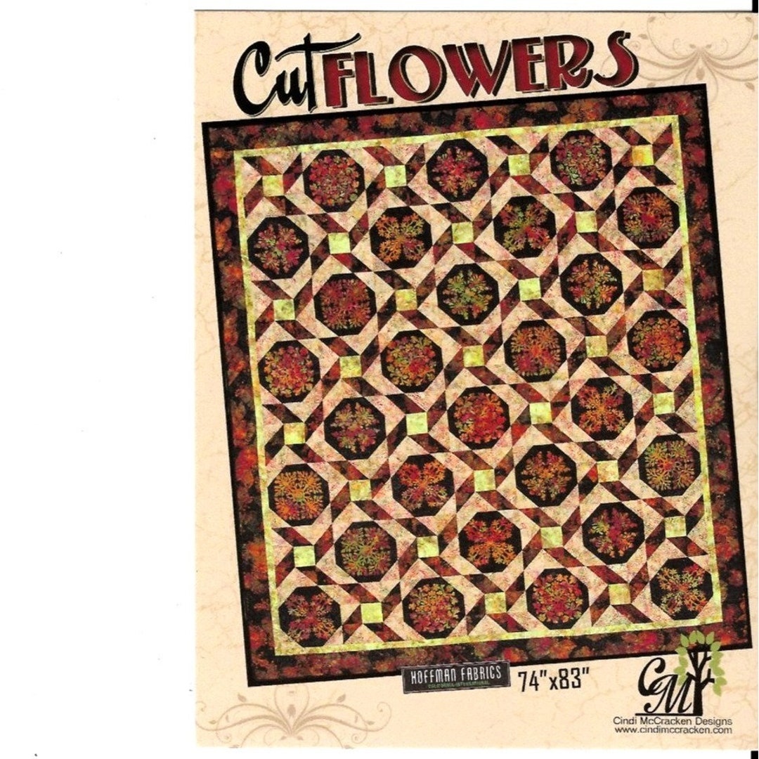 Cindy Mccracken Cut Flowers Block Patch Piece Quilt Pattern UNCUT - Etsy