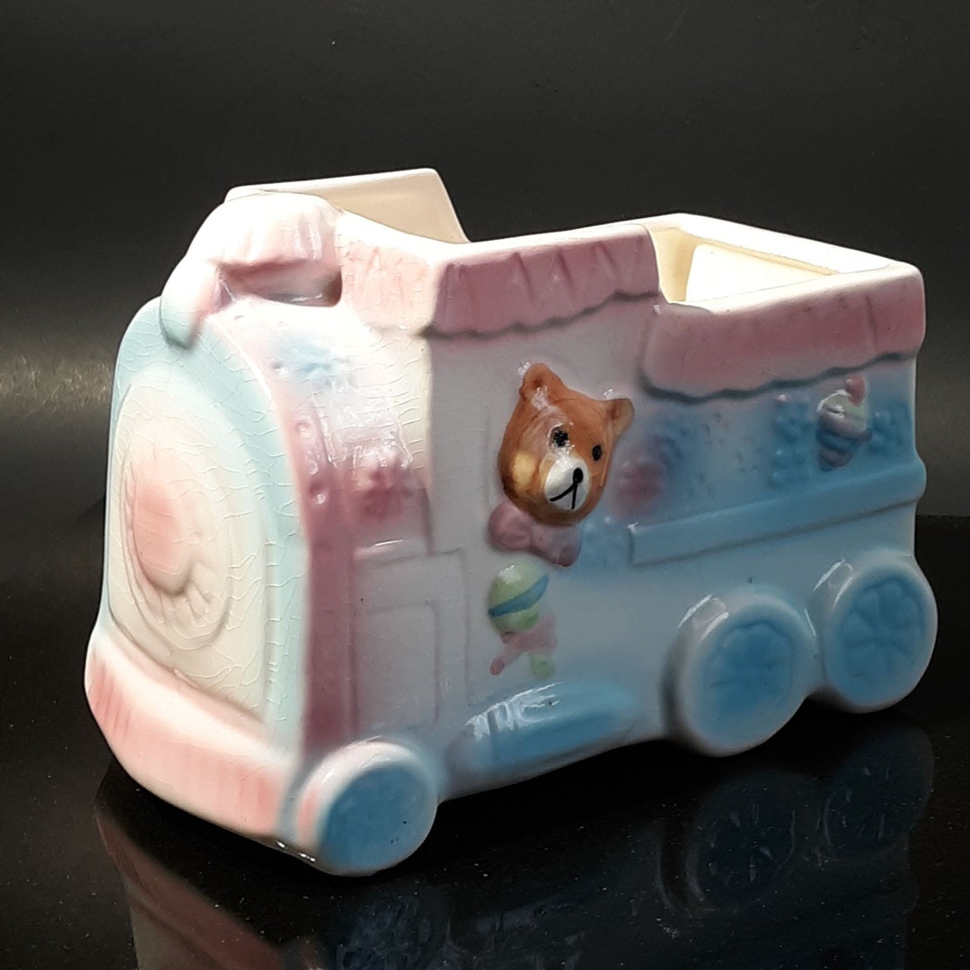 Vintage Train Engine Teddy Engineer Baby Planter Japan - Etsy