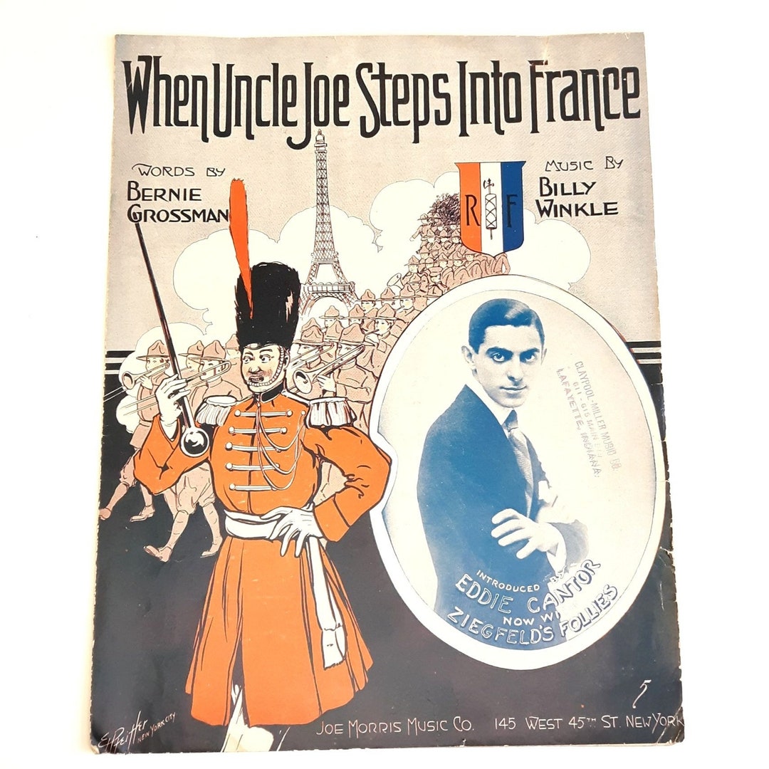 When Uncle Joe Steps Into France Grossman Winkle 1918 Antique Sheet ...