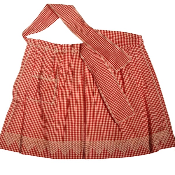 Red Gingham Apron - Etsy