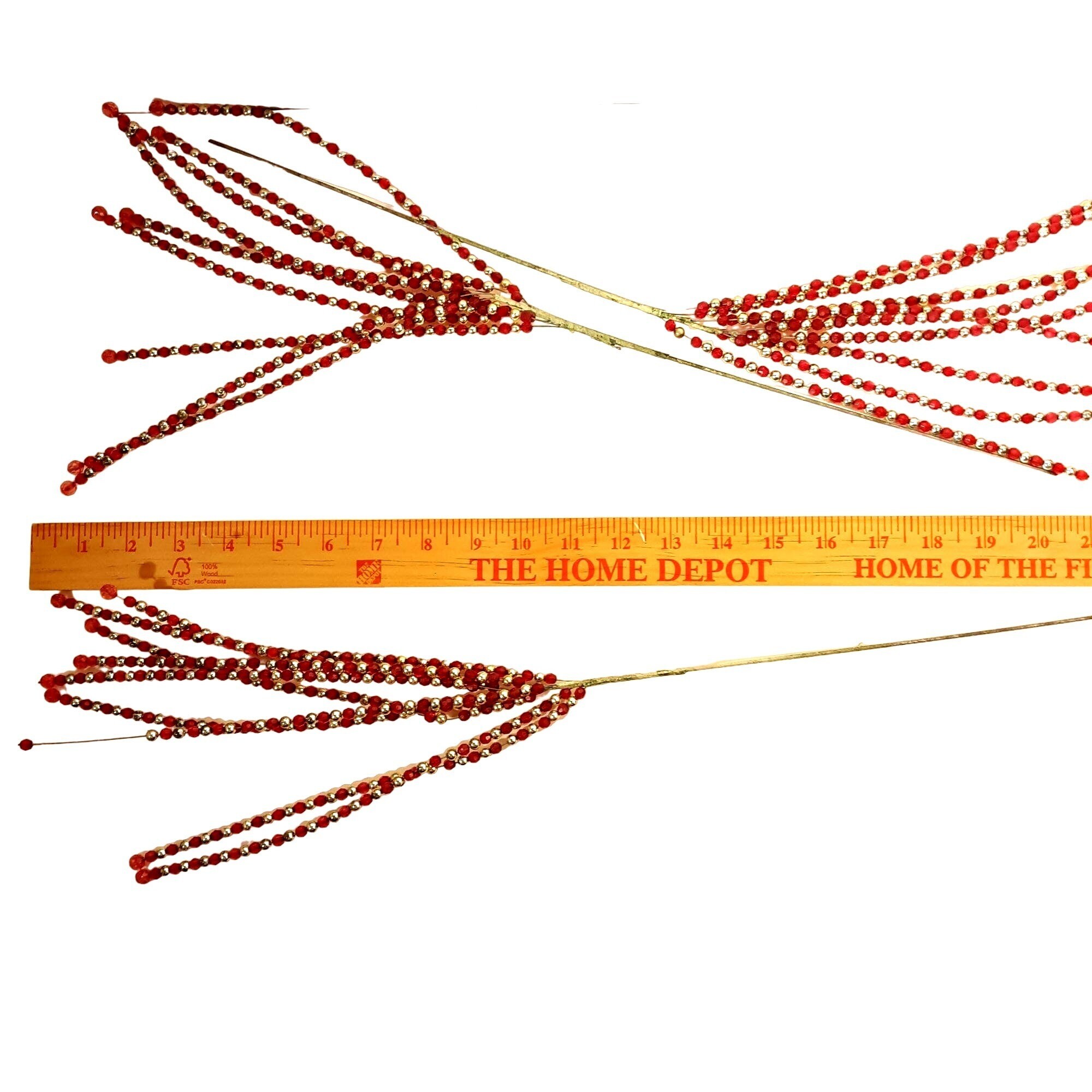 20" Red Crystal Spray Pick Bead Stems Xmas Winter Holidays Vintage - Etsy