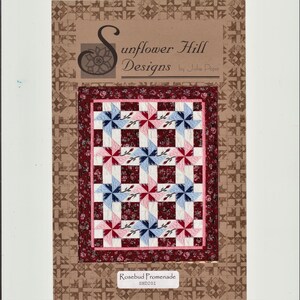 Rosebud Promenade Quilt Pattern Piecework Block Pinwheels 68 X 85 ...