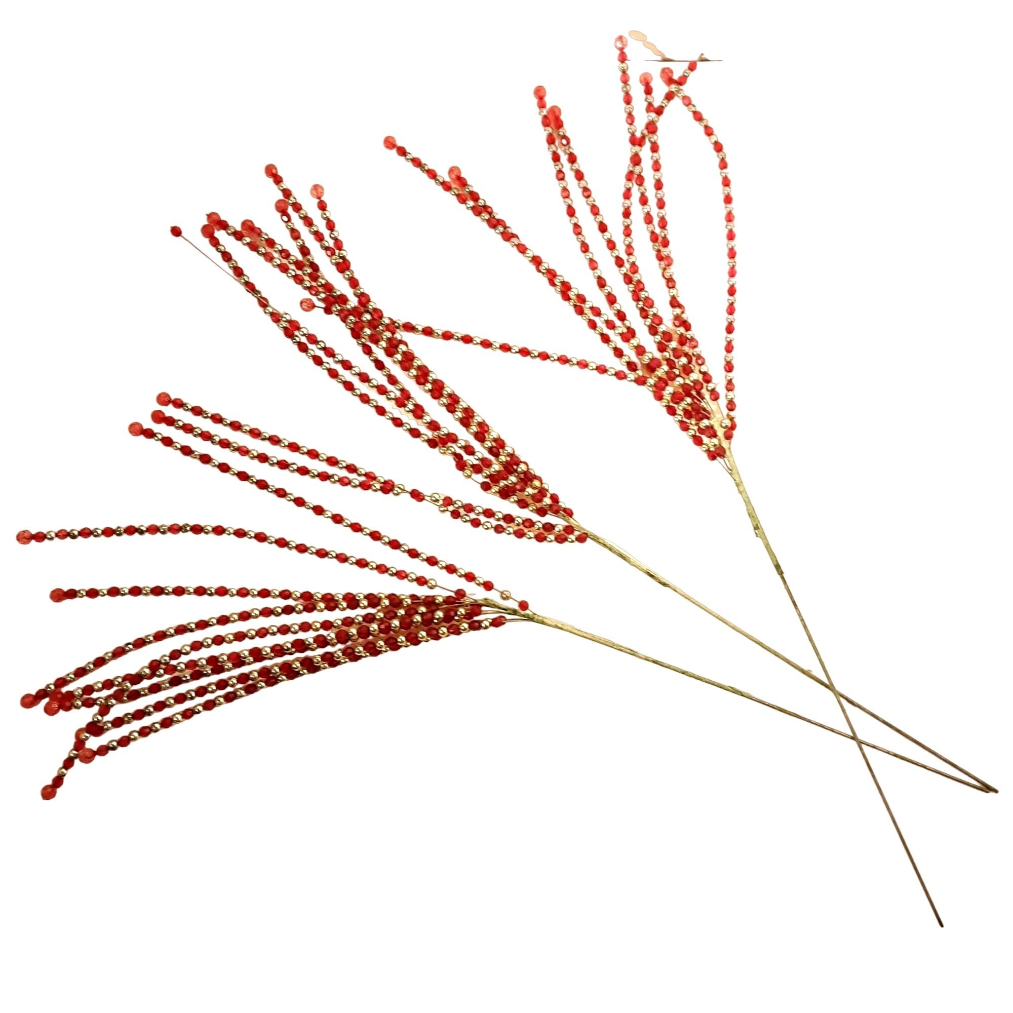 20" Red Crystal Spray Pick Bead Stems Xmas Winter Holidays Vintage - Etsy