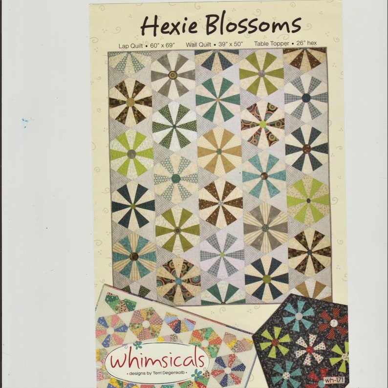 Whimsicals Quilt Pattern Hexie Blooms Fat Quarter Friendly - Etsy