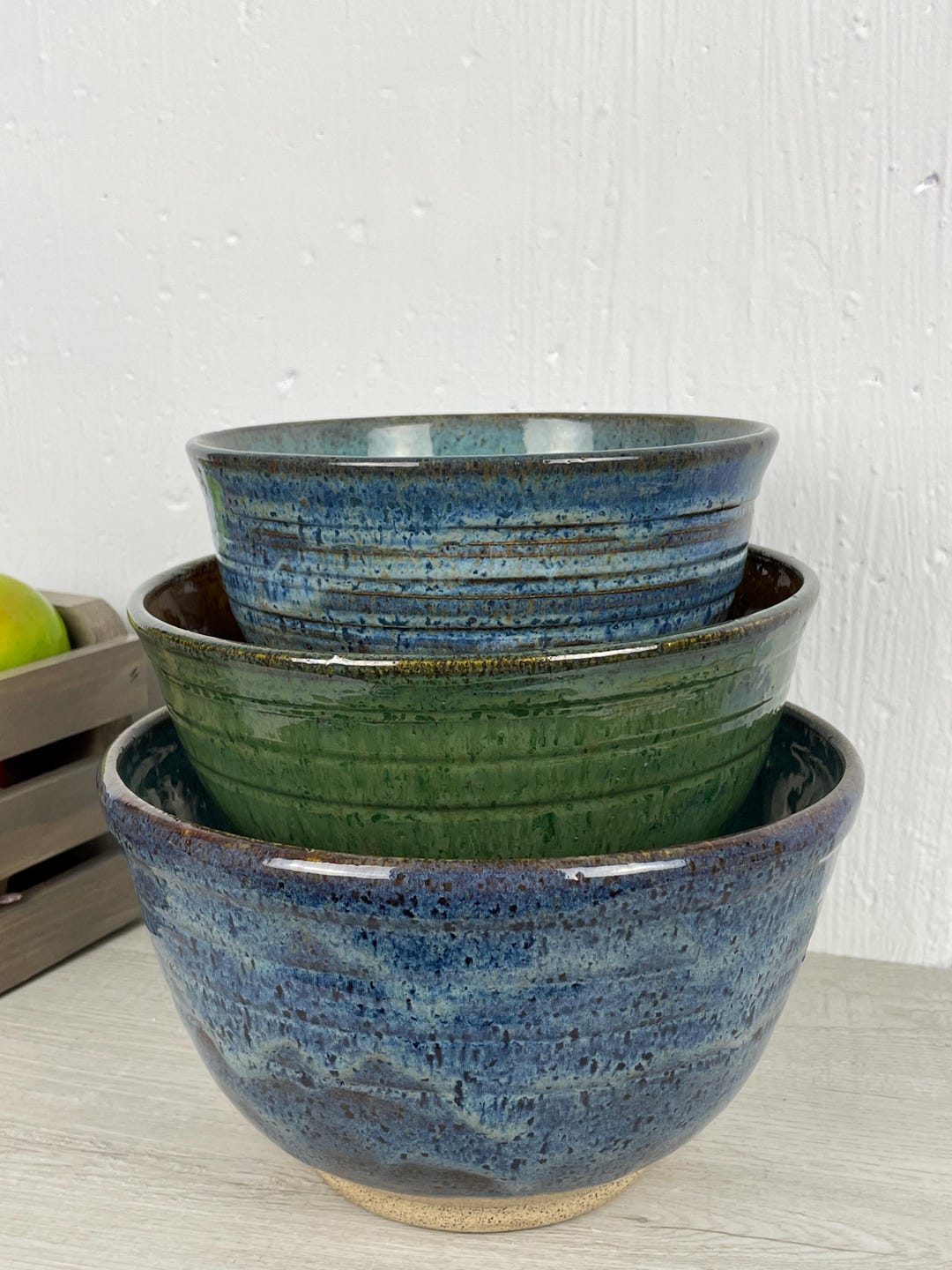 Extra Large Bowls: Nesting Mixing Serving Bowls, Multiple Colors, Hand ...