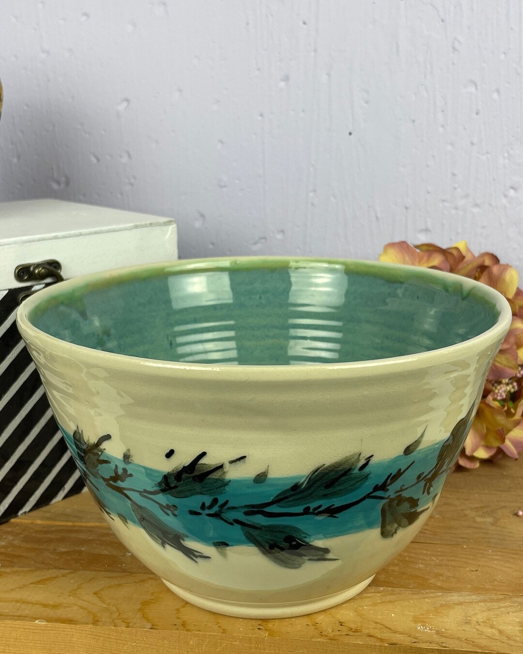 Large Mixing or Serving Bowl; Hand Painted Design, Hand Crafted: Gift ...