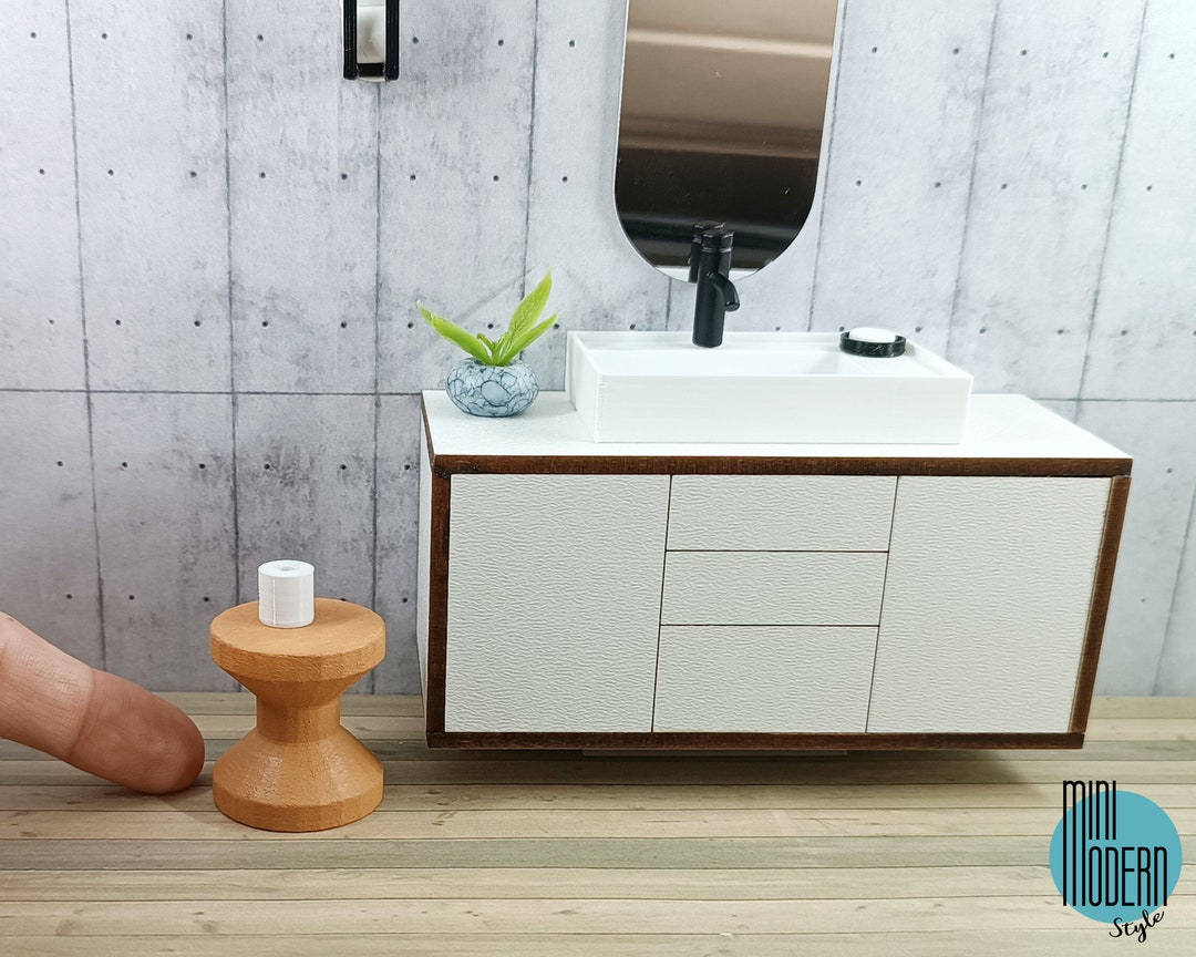 Colin Model B Modern Stool in 1:12 Scale Wood-effect Colored - Etsy