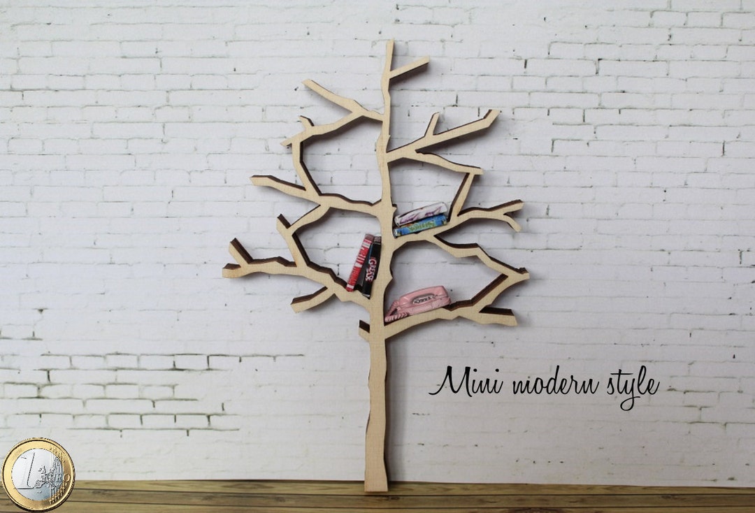 Modern Wooden Tree Library Scale 1:12 for Doll Houses - Etsy
