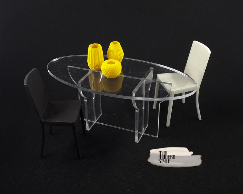 Oval Table in Plexiglass in Scale 1:12 for Doll Houses - Etsy