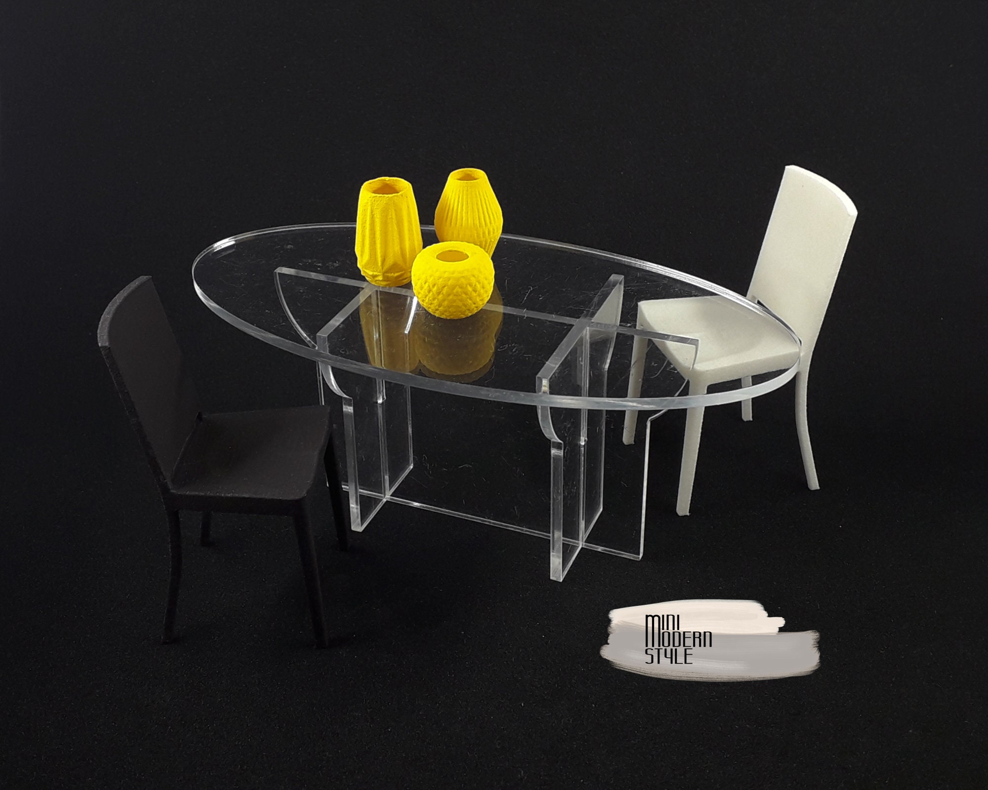 Oval Table in Plexiglass in Scale 1:12 for Doll Houses - Etsy