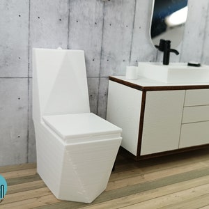 Modern One-piece Floor Toilet Model Diamante in 1:12 Scale Colorful ...