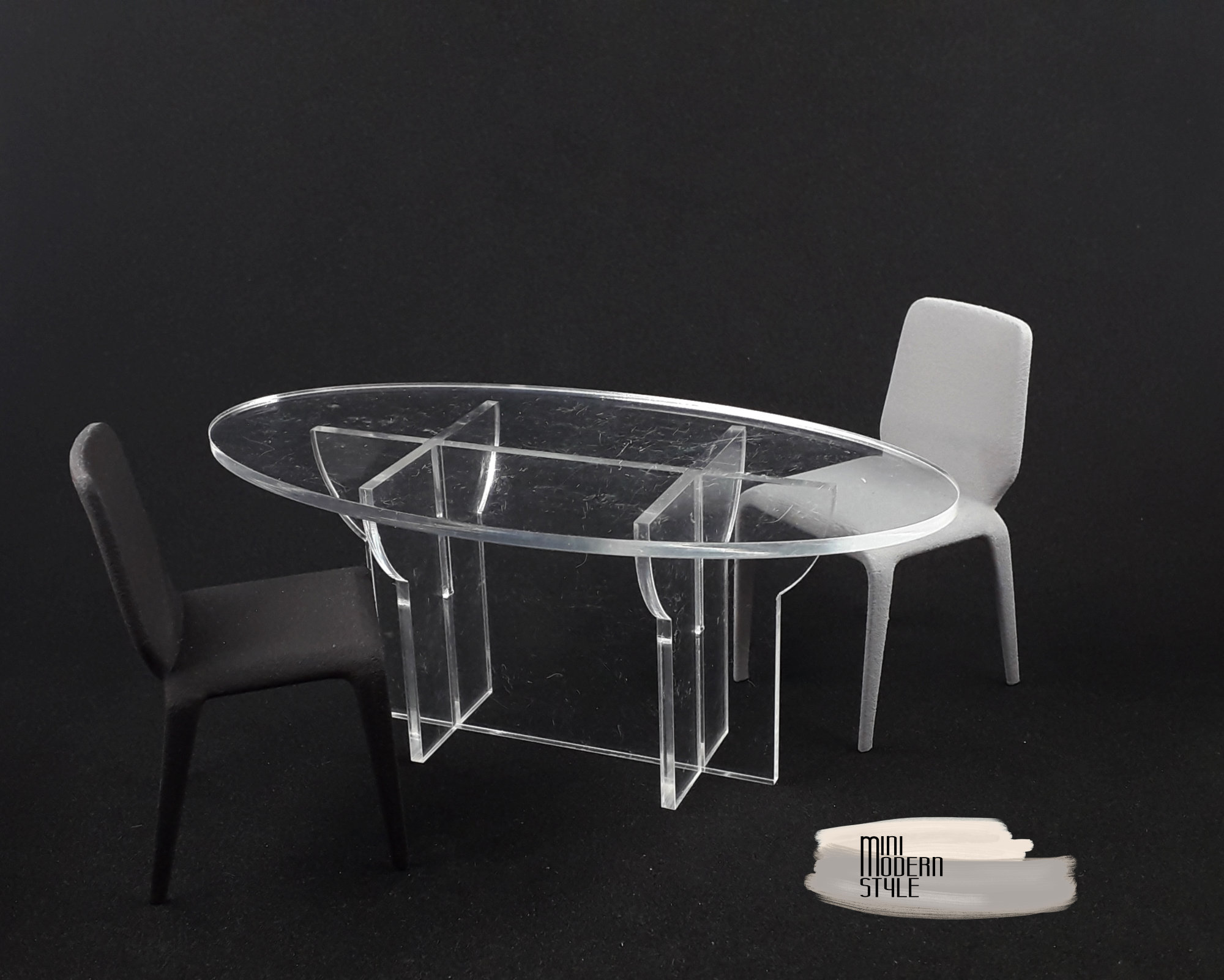 Oval Table in Plexiglass in Scale 1:12 for Doll Houses - Etsy