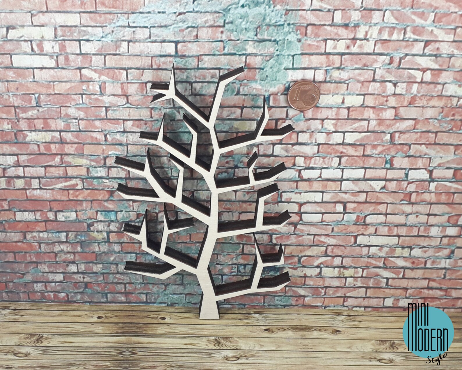 Modern Wooden Tree Library in 1:12 Scale for Dollshouse - Etsy