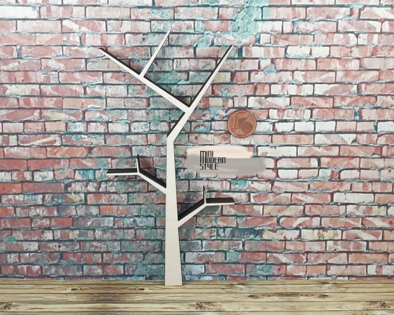 Modern Wooden Tree Library in 1:12 Scale for Dollshouse | Etsy