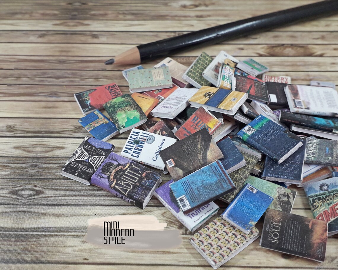 Mix 20 Miniature Books in 1:12 Scale for the Dollhouse - Etsy