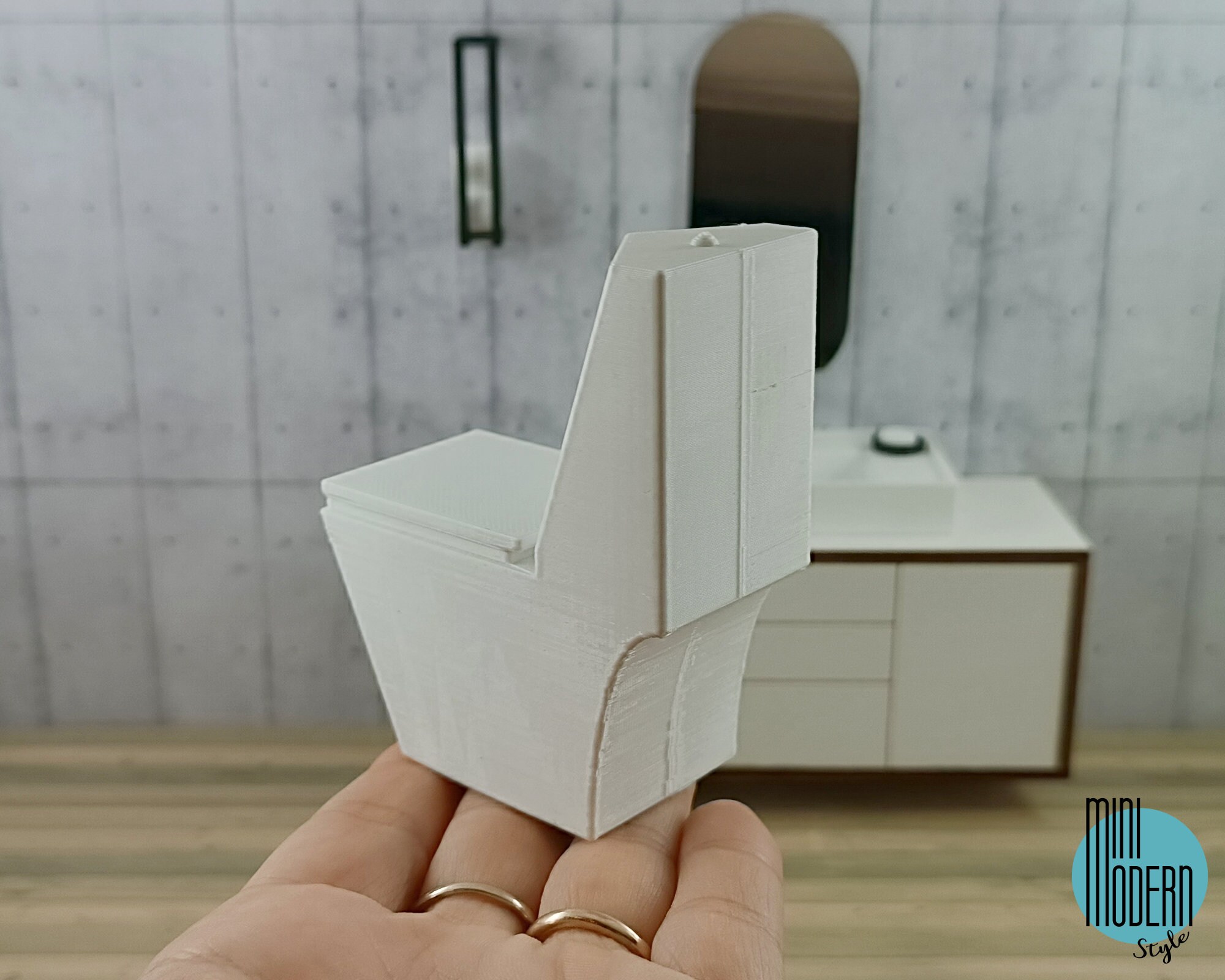 Modern One-piece Floor Toilet Model Diamante in 1:12 Scale Colorful ...