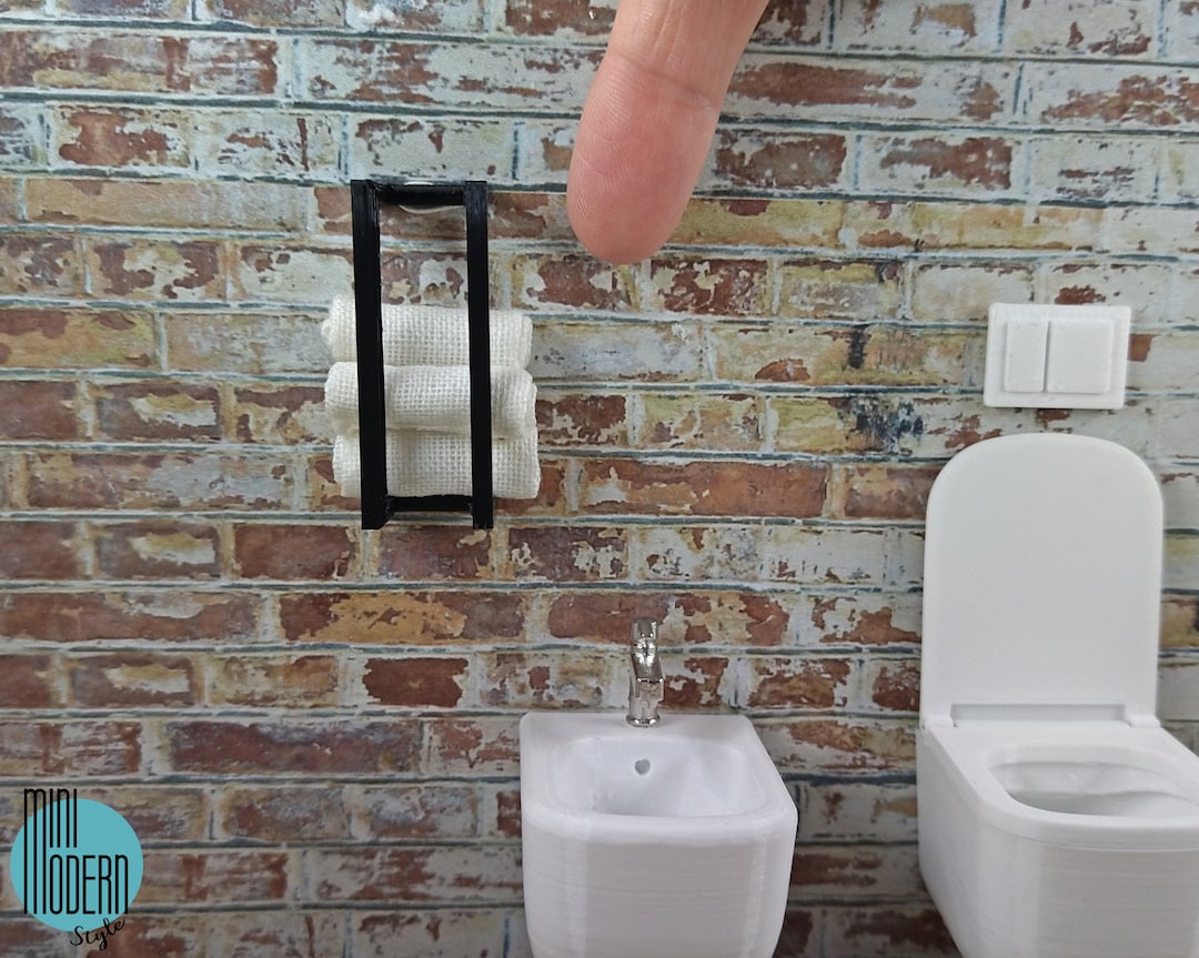 Modern Vertical Towel Rack Bra Model in 1:12 Scale Colorful Plastic ...